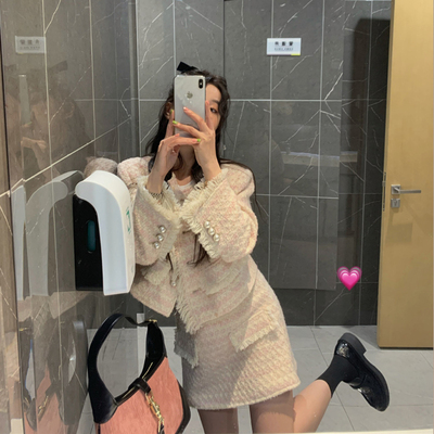 areUshop毛边编织小香