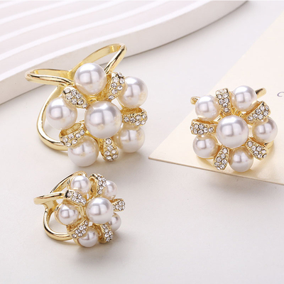 高档珍珠花朵丝巾扣时尚小方巾扣