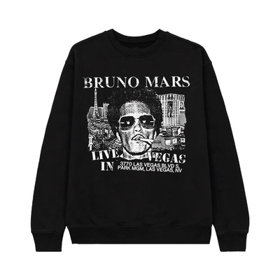 BrunoMars美式重磅复古圆领卫衣