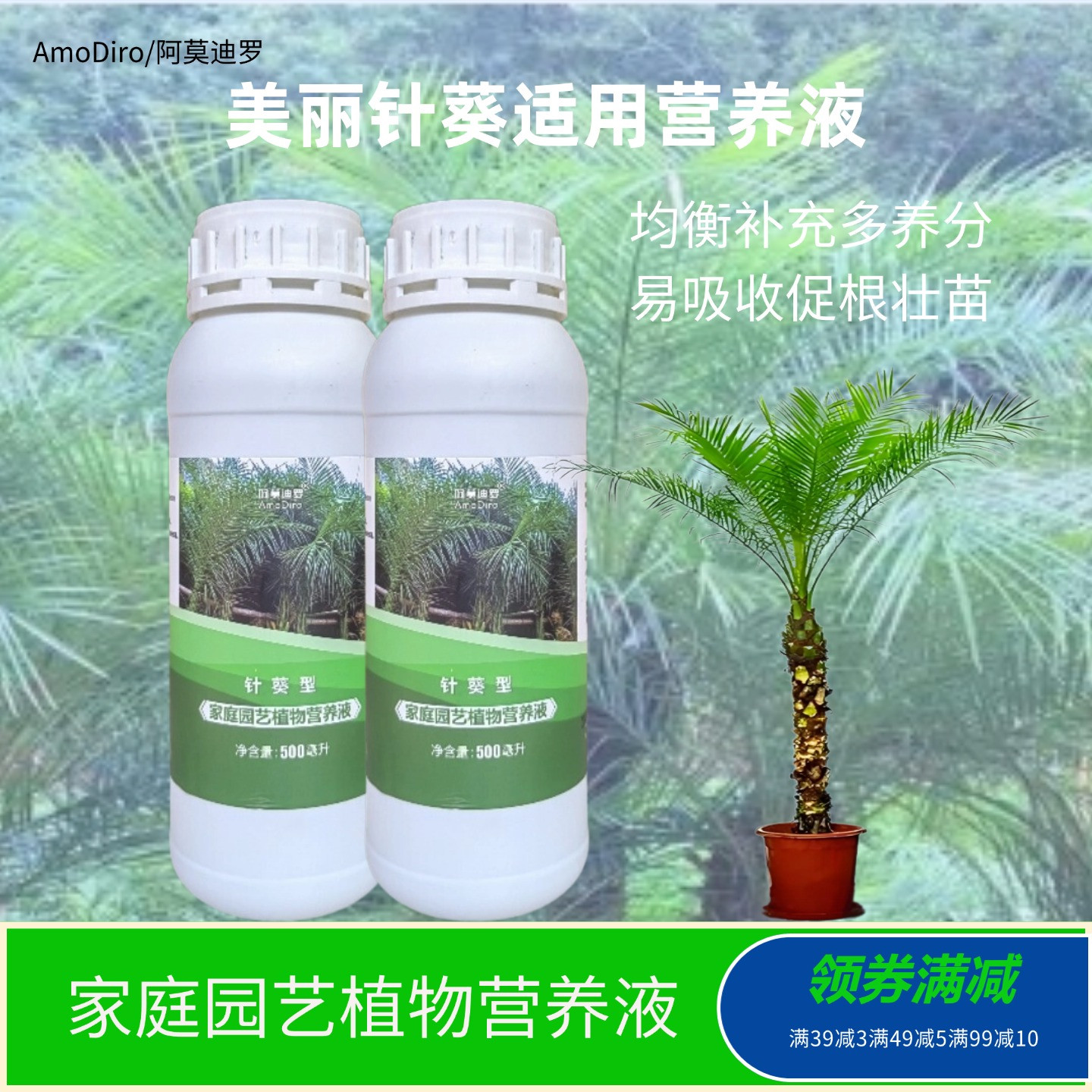 美丽针葵泰国椰子树刺葵棕榈树浓缩营养液盆栽绿植黄叶氮磷钾花肥