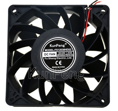 KunPeng FS12038HDB2 24V 1.80A 12CM 12038 加压大风量散热风扇