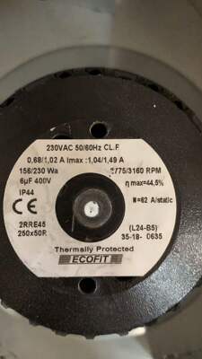 德国进口品牌 2RRE45 250x56R 230V 156/230W 涡轮风扇