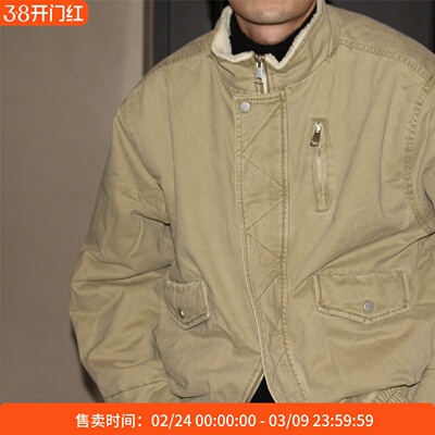 GcBrand Lab AW25 拉链口袋设计 短款 立领 羊羔毛 棉衣 工装棉服