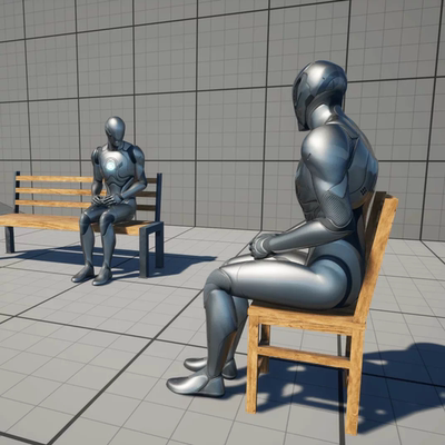 UE5.1坐下椅子凳子交互Replicated Interaction Kit Vol 3 (Sit)