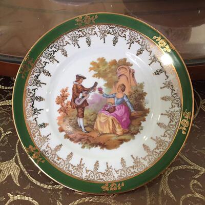 Limoges 利摩日 法国中古收藏玄关摆件瓷盘 西洋人物装饰碟 赏盘