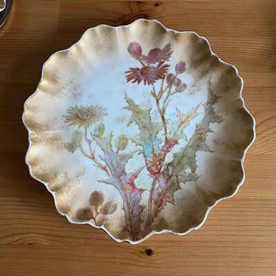 Royal Doulton 皇家道尔顿 19世纪稀有古董花卉赏盘 花边装饰瓷碟