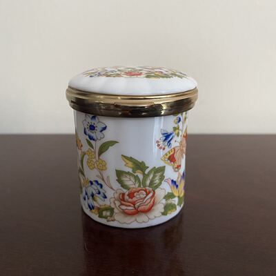 AYNSLEY 安兹丽 Cottage Garden 金属边框首饰盒 装饰盒 摆件瓷罐