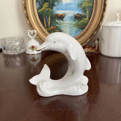 AYNSLEY 安兹丽 Little Sweetheart 小甜心瓷海豚 创意装饰瓷摆件