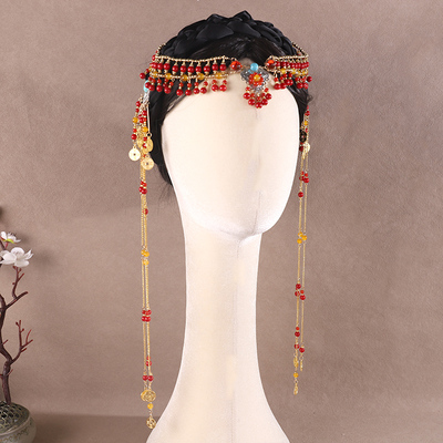 东宫小枫网红同款发饰沙漠异域风情古装古风汉服额饰红眉心坠头饰