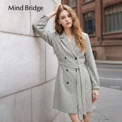 MindBridge气质通勤西装裙格纹
