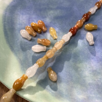 天然金丝玉6*12mm花瓶珠散珠子手工diy串珠手链项链饰品配件S762