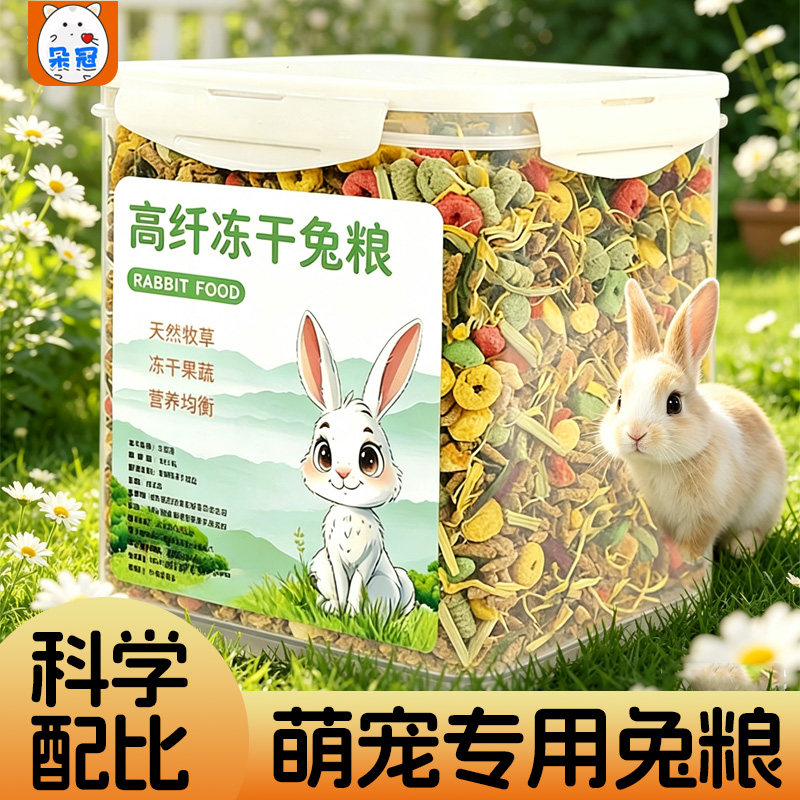 高纤冻干兔粮天然牧草营养均衡幼兔成兔专用主粮侏儒兔兔粮兔饲料