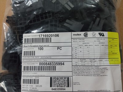 50包邮开票！1716920106  MOLEX 原厂正品 现货实价 171692-0106