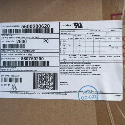 50包邮开票！560020-0620 MOLEX原厂正品，现货实价，5600200620