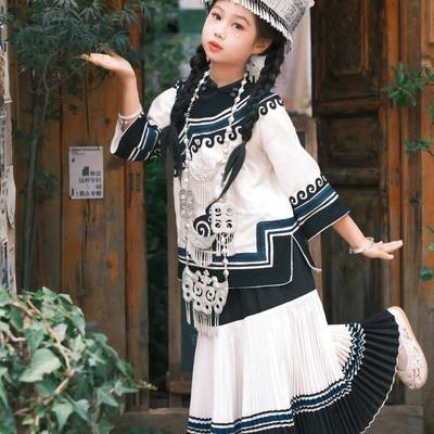 儿童新款彝族服饰服装2025少数民族套装火把节凉山旅拍写真民族服