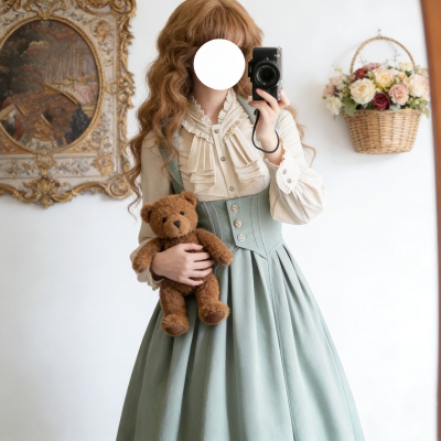 宫廷风Lolita内搭衬衫托胸连衣裙