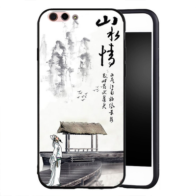 适用于华为OPPOR11壳手机R11sR9硅胶R9SPLUS潮男女款款古风山水mi