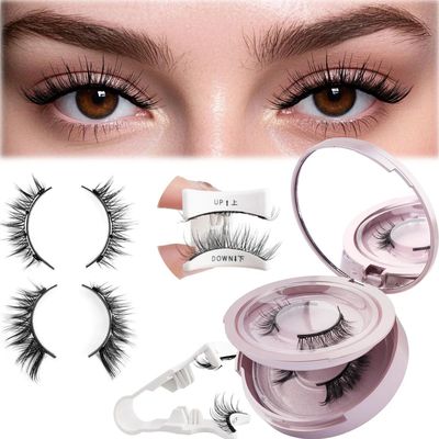2 Pairs Magnetic Eyelash Natural Look Fluffy False Eyelashes