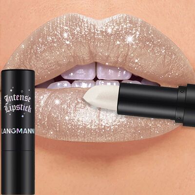 Nude Gray Metallic Lipstick Glitter Diamond Waterproof Long-
