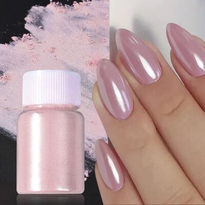 1Box Cherry Pink Chrome Pearl Nail Powder Gradient Mirror Ef