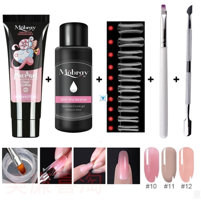 5pcs/Kit Nail Extension Poly Gel Set With Nial Tips Dual For