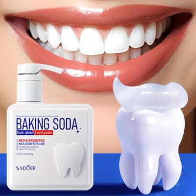 Cleansing Baking Soda Probiotic Pump Toothpaste, Deep Cleani