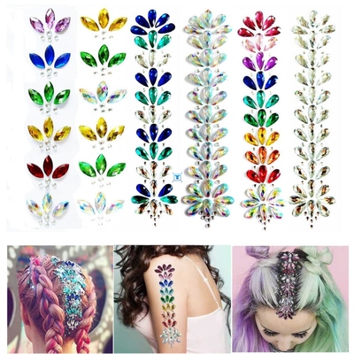 3D Crystal Forehead Headpiece Sticker Hair Jewels Glitter