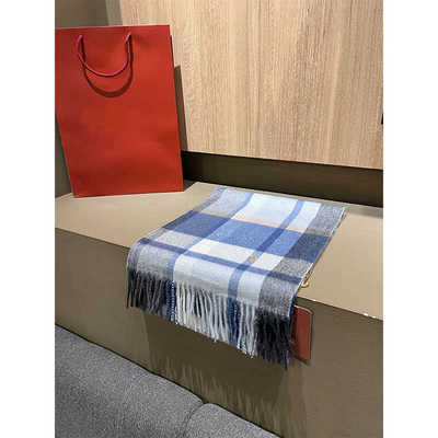 山羊绒围巾水波纹格纹男女秋冬