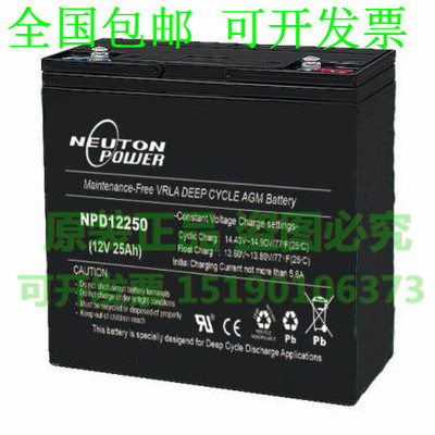 澳大利亚NEUTON-POWER 蓄电池（电瓶）NPD12250 12V25AH 进口