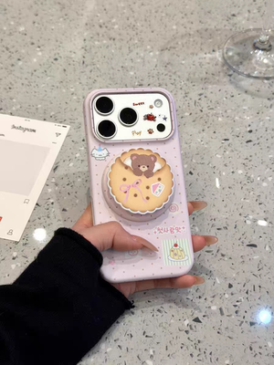 卡通波点饼干熊熊甜品磁吸适用iPhone17promax/16PRO手机壳苹果13个性14promax简约15promax硬壳14PRO新款