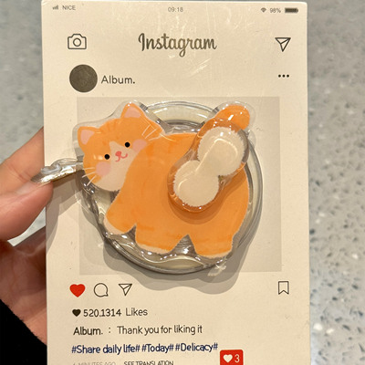 ins橘猫屁屁猫转转磁吸支架适用MagSafe手机强力吸附桌面懒人支架