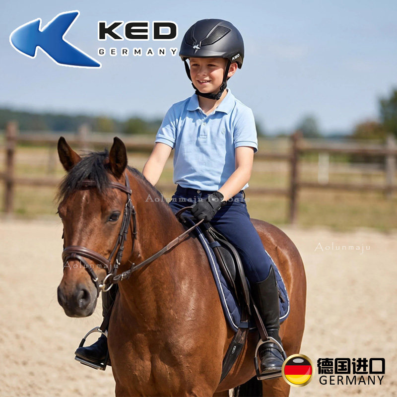 KED儿童马术头盔骑马帽奥伦马具马术用品骑士装备可调头围马术帽