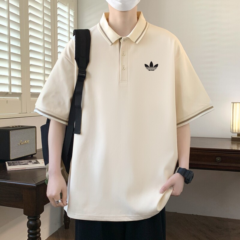 奥莱专柜翻领POLO衫男士短袖夏季休闲宽松百搭大码上衣商务百搭
