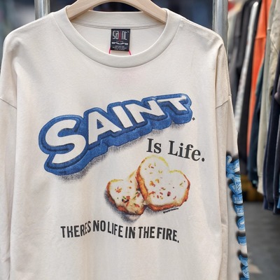 Saint Michael奥利奥曲奇VTG美式高街水洗宽松长袖打底T恤男女ins