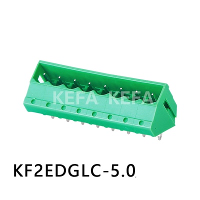 插拔式PCB接线端子 KF2EDGLC-5.0/5.08 焊板式 45度 斜脚 封口