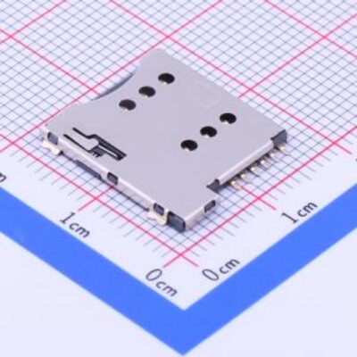 SIM卡连接器 自弹式 MicroSIM卡 卡座 SMC-202-6 封装：SMD 编带
