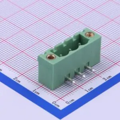 WJ2EDGRM-5.08-3P 插拔式5.08mm接线端子1x3P 弯插 螺丝固定 绿色