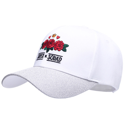 白色透气大圆脸宽檐棒球帽