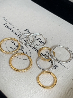 法式金属女镶钻高级感耳环