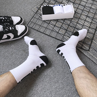 broken3双装高筒白底黑袜篮球袜