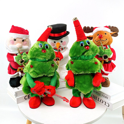 Swinging Plush Cartoon Electric Christmas Toy电动圣诞玩具