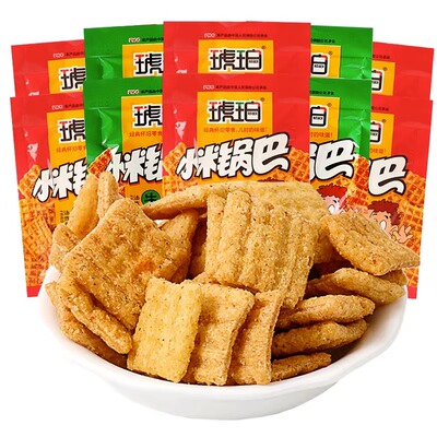 琥珀小米锅巴大包薯片90g袋装办公室解馋小零食童年怀旧休闲小吃