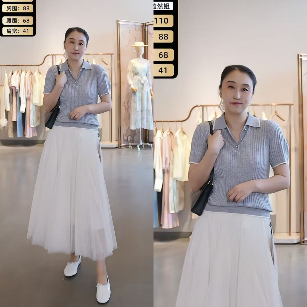 欧柏兰奴【蓝调假期】针织Polo衫短袖女2026夏翻领撞色气质上衣