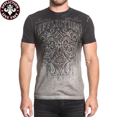 本土潮牌复古做旧印花短袖T恤