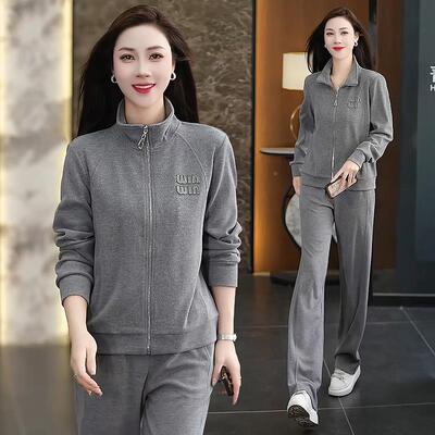 年动时运套9686198装春秋款长袖领女透气尚吸汗健身服休闲跑步装