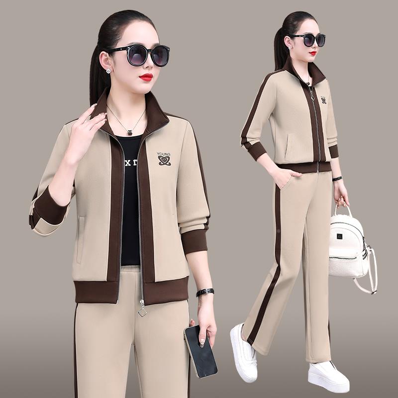 运动套装女尚闲春秋7617222季新款洋气时减龄妈妈跑步休服卫衣两