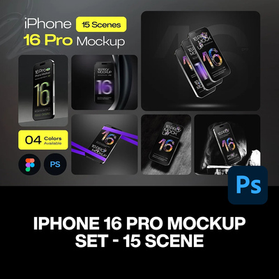 15款极简工业风iPhone 16手机App应用UI设计作品展示效果图PS样机