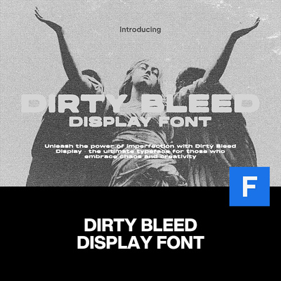 Dirty Bleed潮流复古印染渗色摇滚朋克海报封面标题粗体英文字体