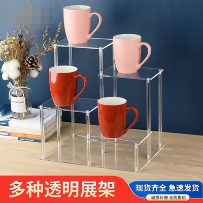 玄关台博古架亚克力阶梯置物架古玩手办盲盒娃娃收纳瓷器茶具陈列