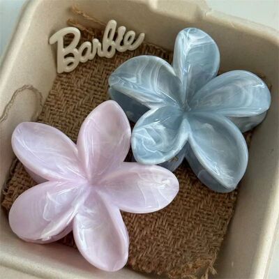 Girls Trendy Hair Clip Cream Color Frangipani Hairpin Sweet